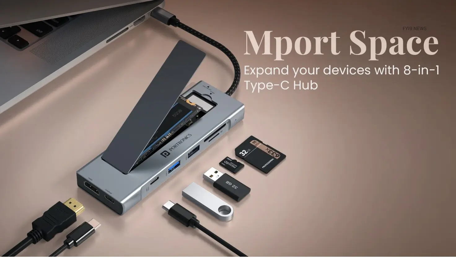 Portronics Launches Mport Space: 8-in-1 Type-C Hub with Built-In M.2 ...